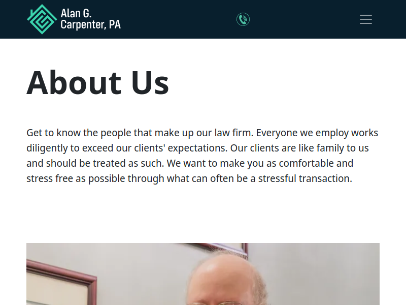 About Us — Alan G. Carpenter, PA