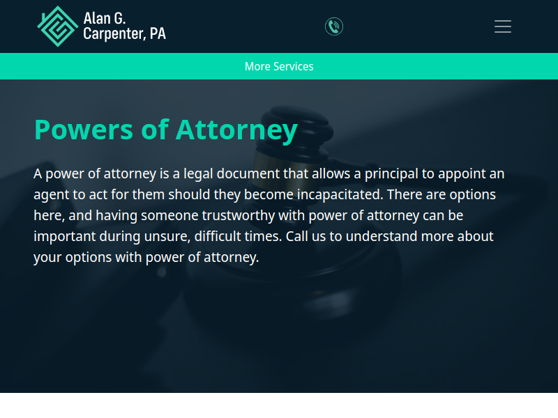 Powers of Attorney — Alan G. Carpenter, PA